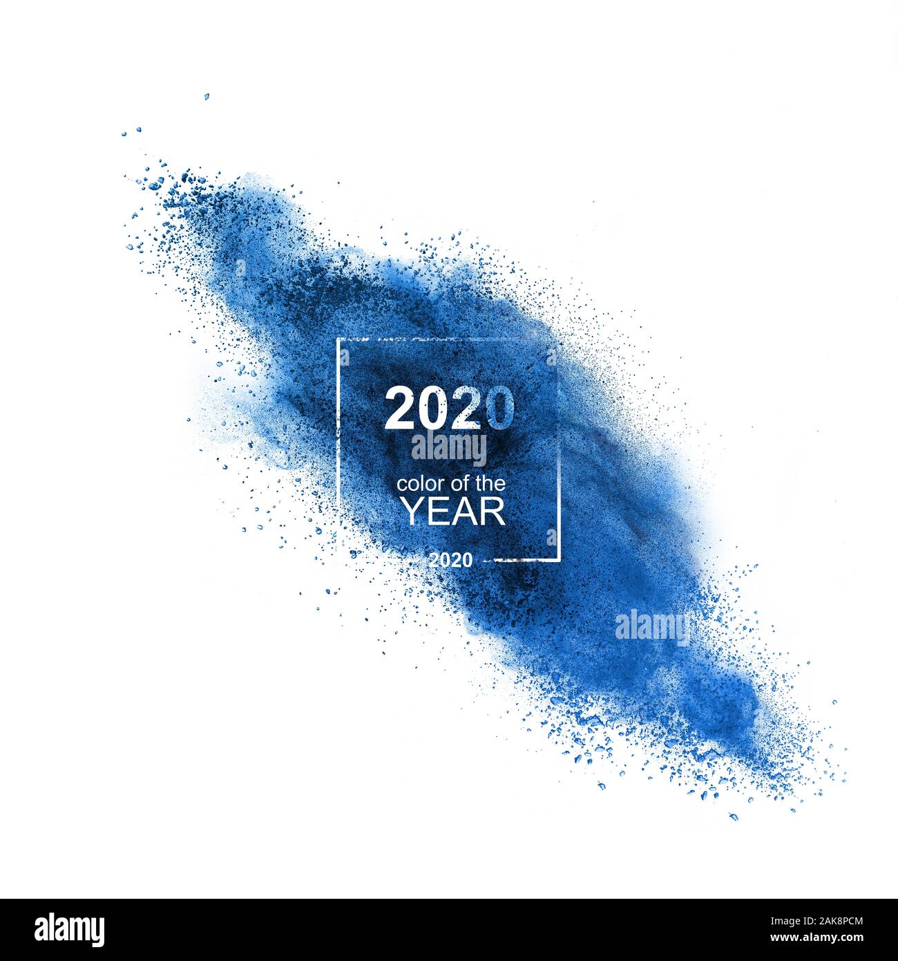 Powder explosion in a trend of the year 2020 color Stock Photo - Alamy