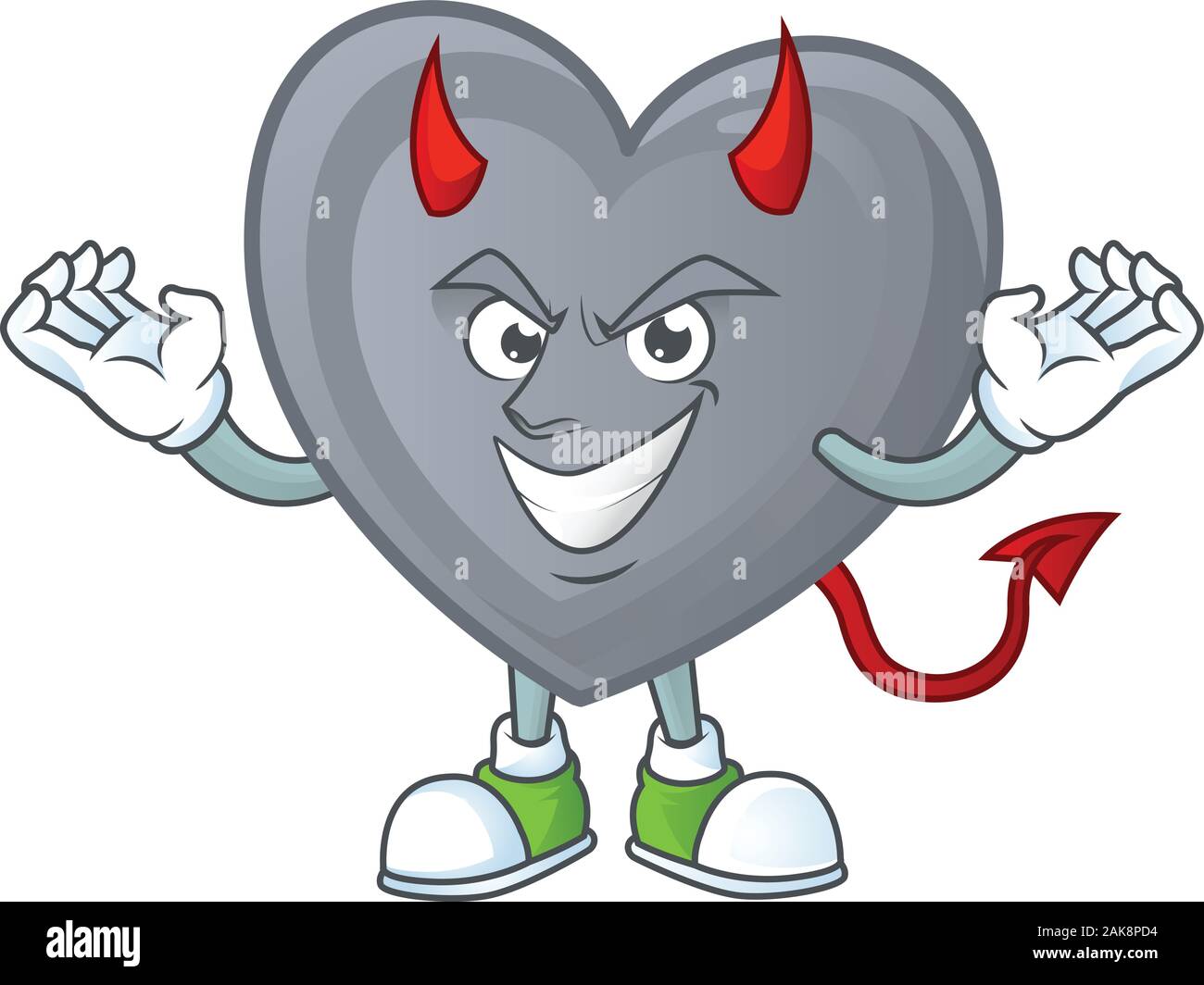 Devil grey love Cartoon character design style Stock Vector Image & Art ...