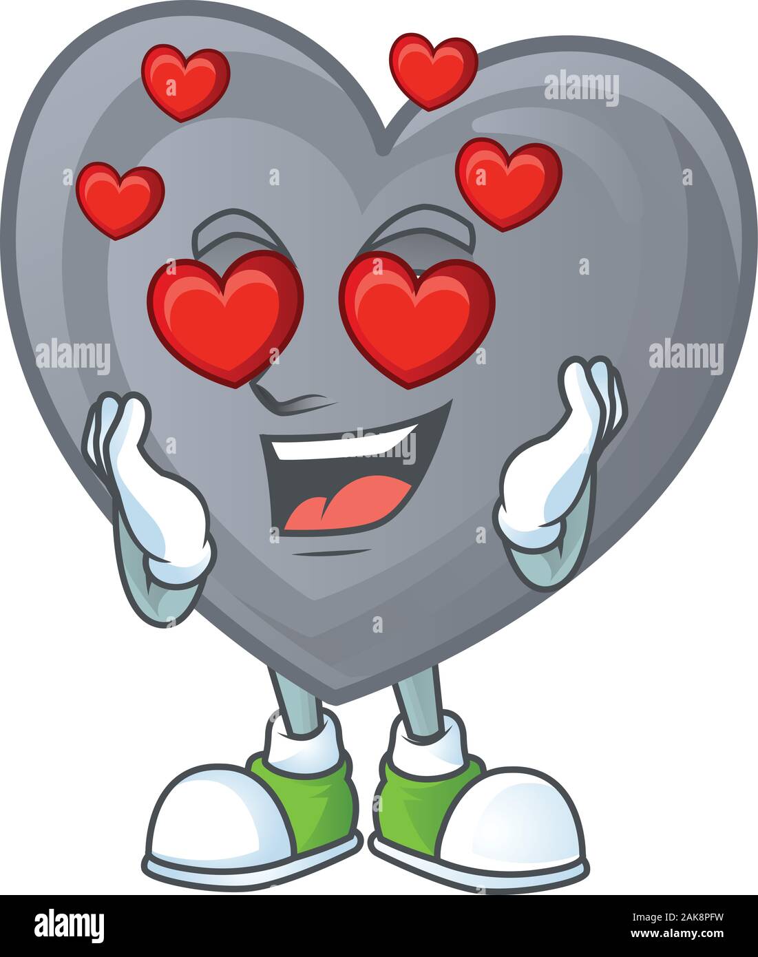 falling in love cute grey love cartoon character design Stock Vector ...