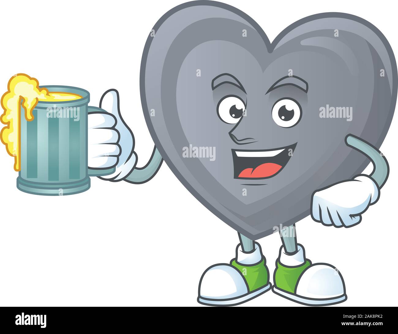 Happy grey love mascot design with a big glass Stock Vector Image & Art ...