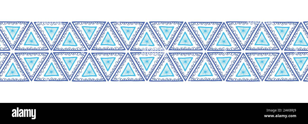 Triangles seamless vector border. Boho style pattern tribal ethnic ...