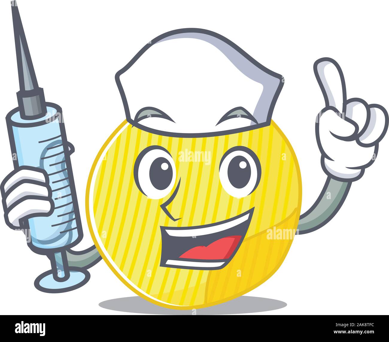 Smiley Nurse potato chips cartoon character with a syringe Stock Vector ... Smiley Nurse potato chips cartoon character with a syringe Stock Vector ...