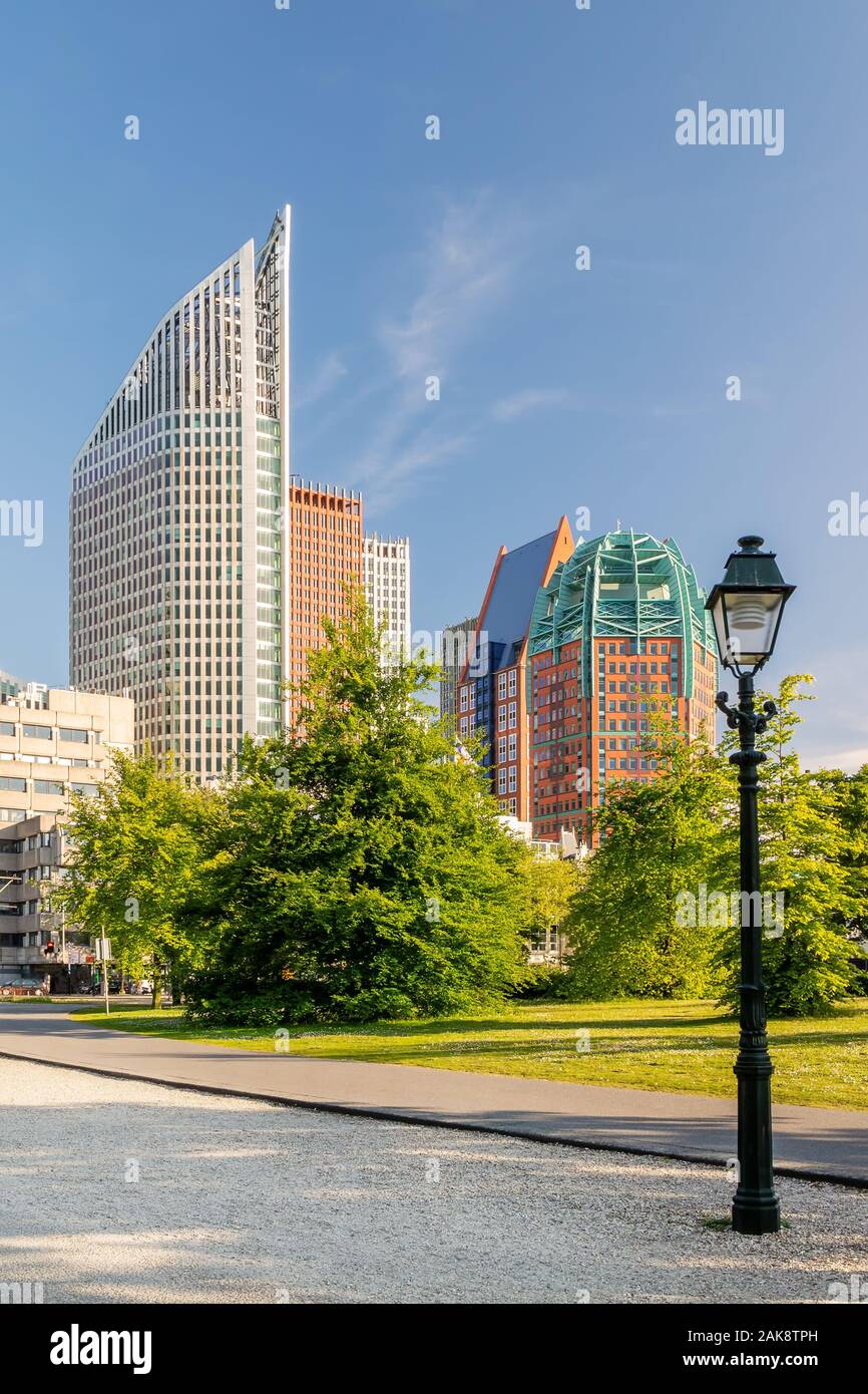 Contemporary office and government buildings in The Hague city center ...