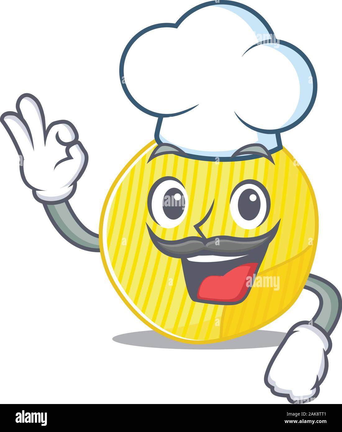 Potato chips cartoon character wearing costume of chef and white hat ...