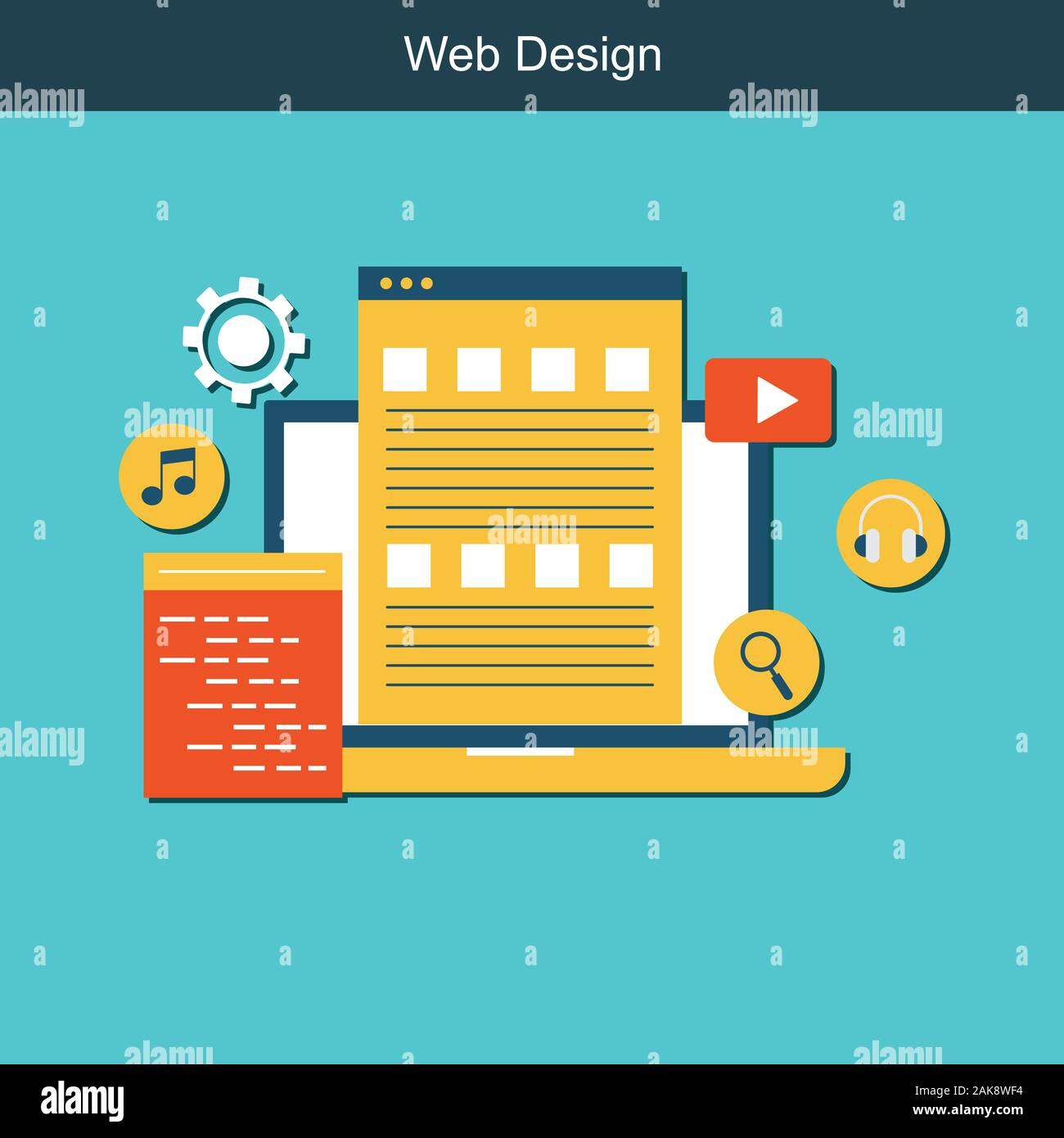 Responsive web design in modern flat vector style concept image stock illustration Stock Photo ...
