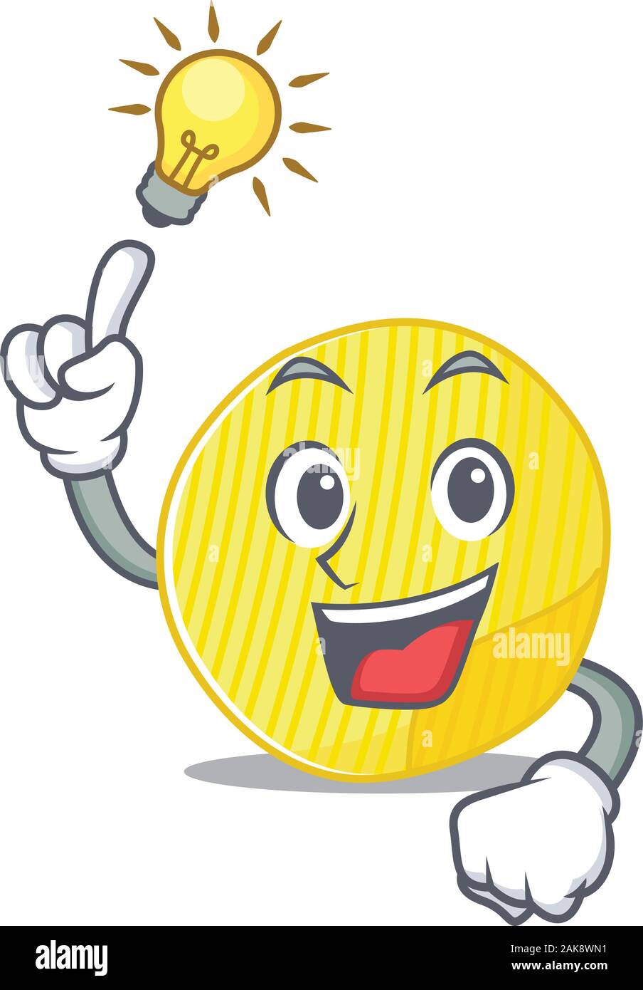 Have an idea gesture of potato chips cartoon character design Stock ...