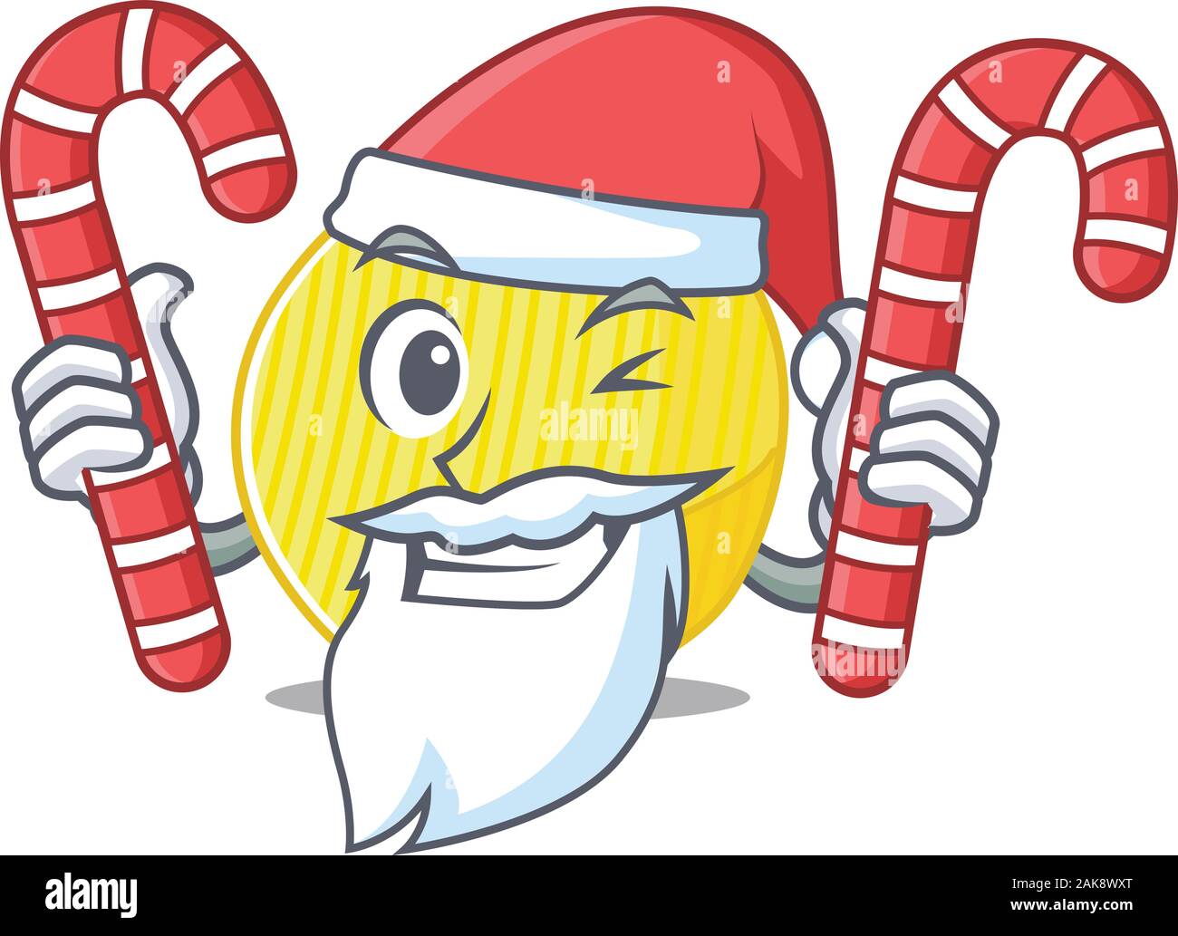 Potato chips Cartoon character in Santa costume with candy Stock Vector ...