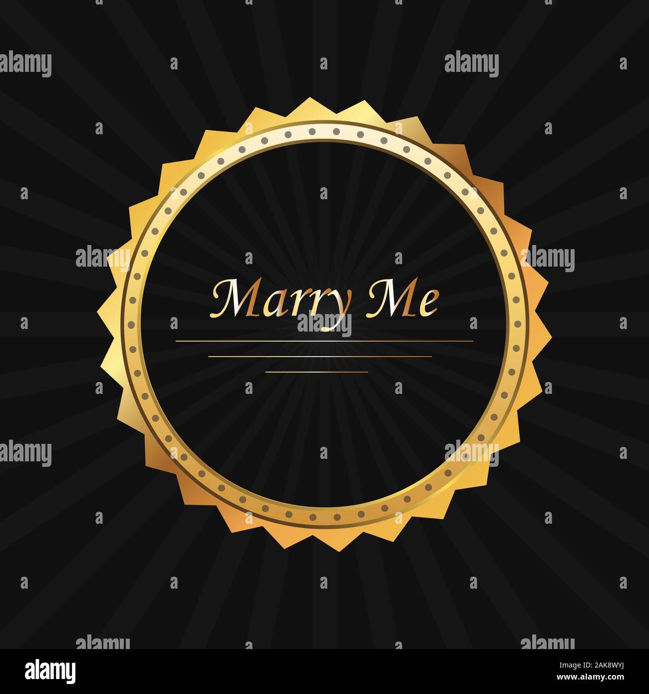 Golden round circle label with volume structure. Isolated object on ...