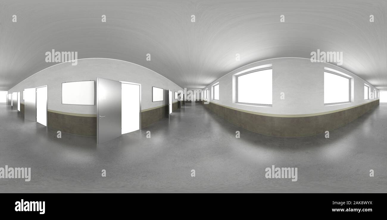 spherical panorama of the interior, 3D illustration Stock Photo - Alamy