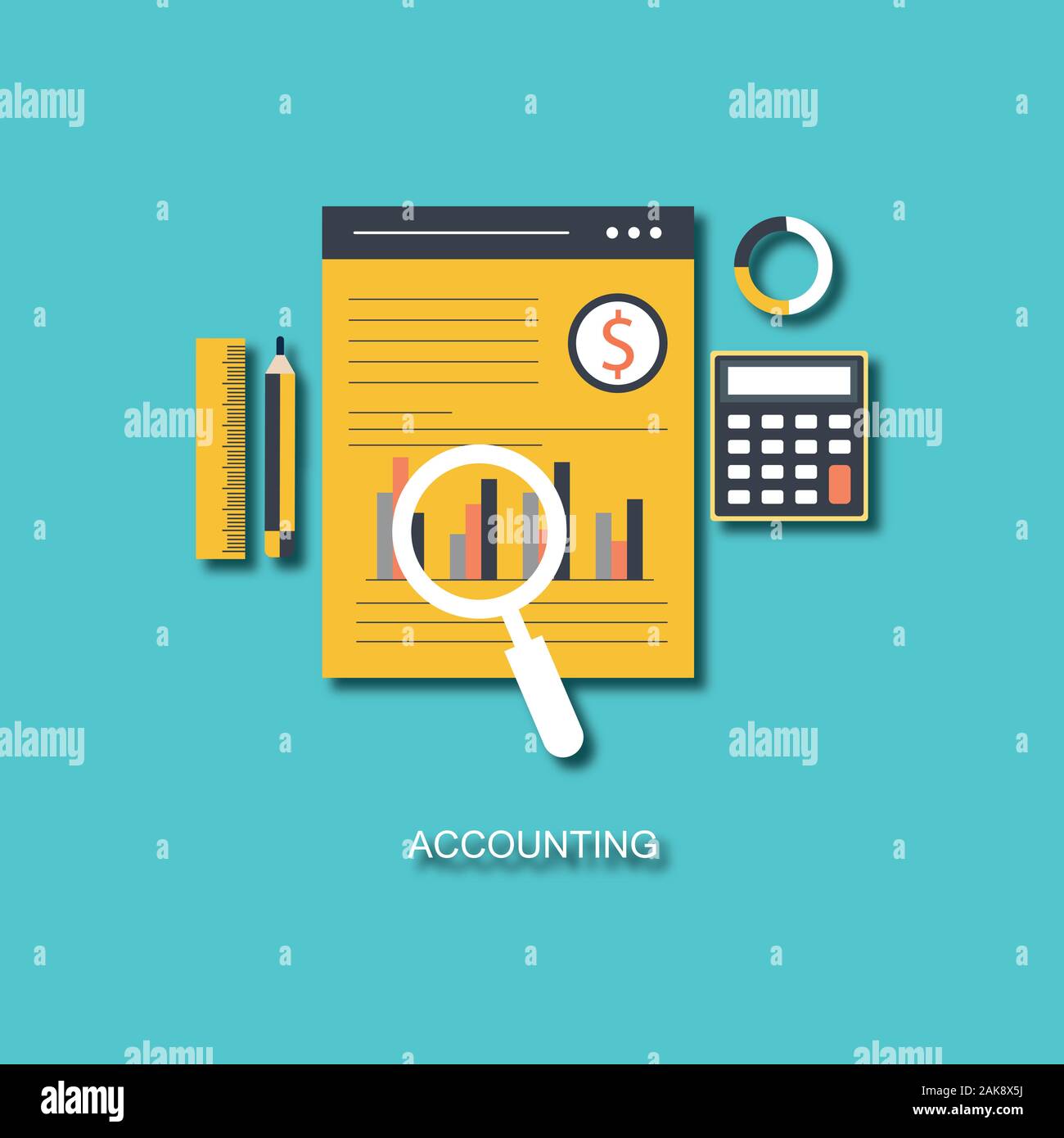 Auditing concepts. Auditor at table during examination of financial ...