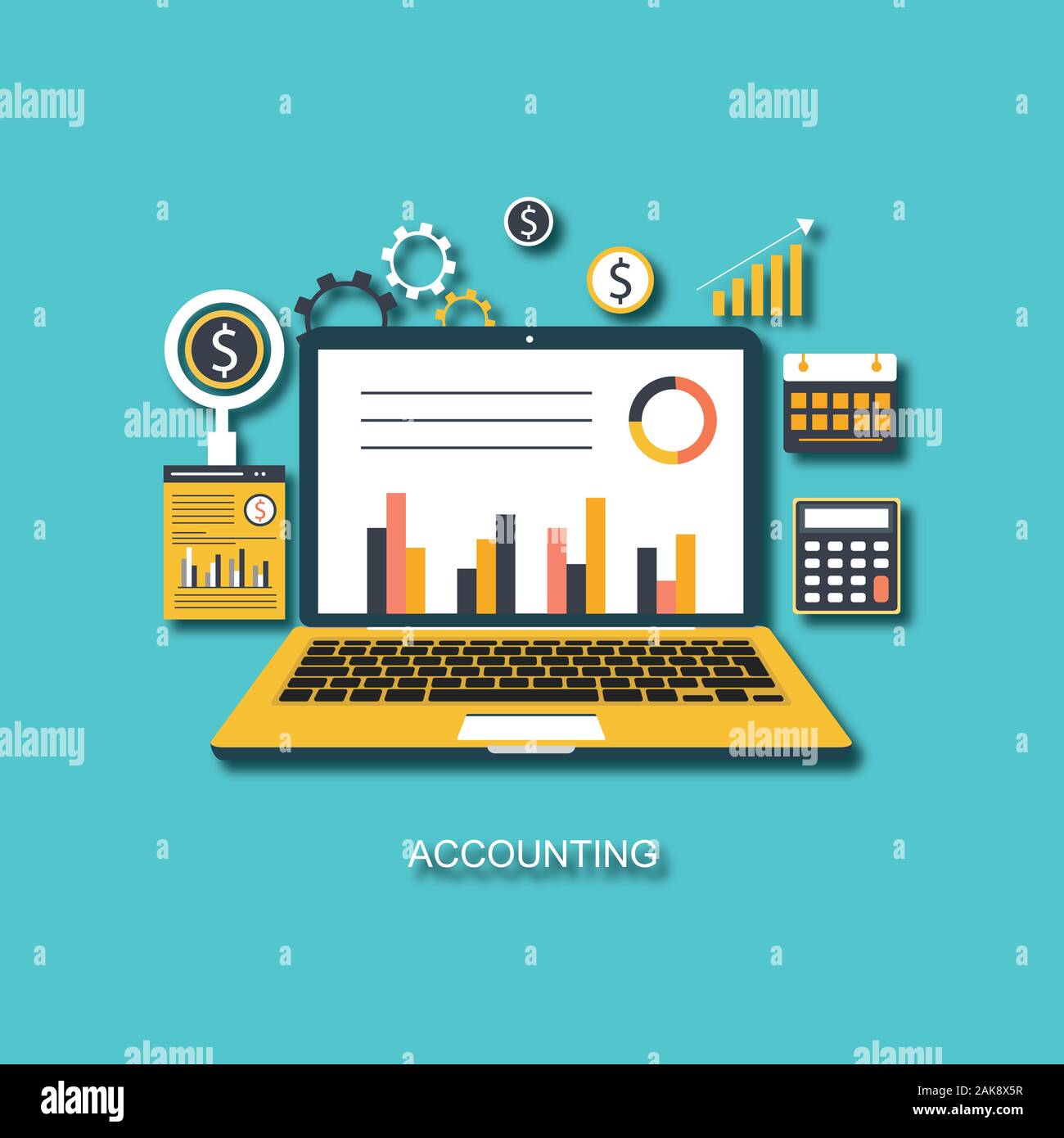 Auditing concepts. Auditor at table during examination of financial ...