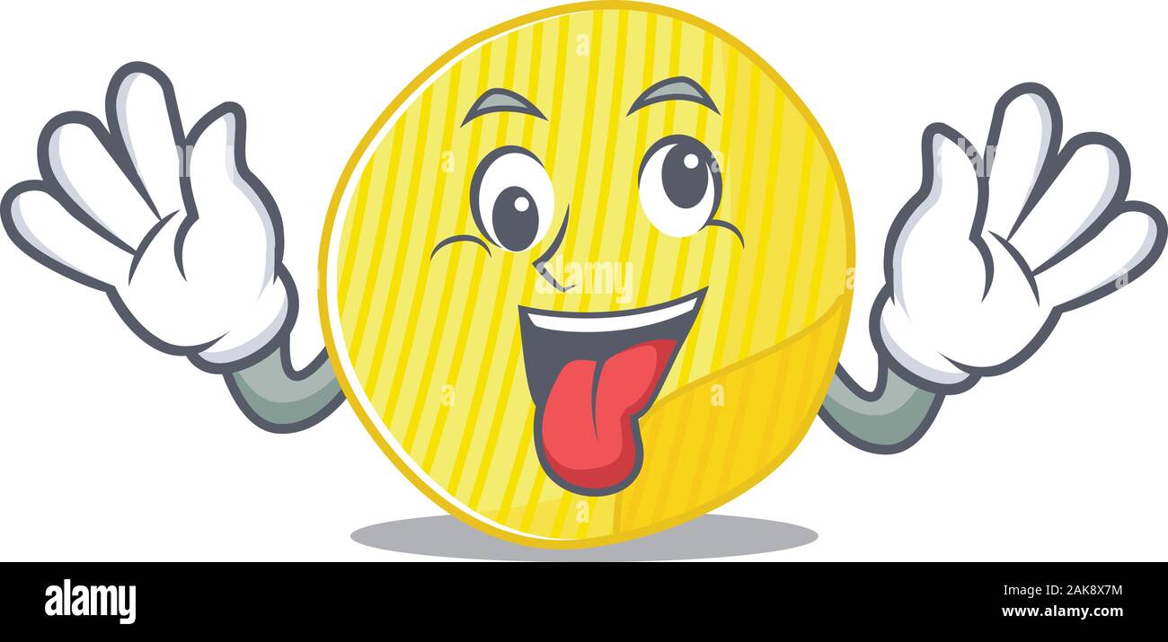 Potato chips Cartoon character style with a crazy face Stock Vector ...