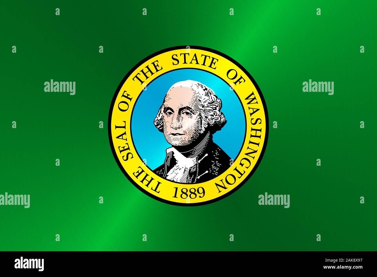 Flag of the U.S. state of Washington in traditional colors. Texture of ...