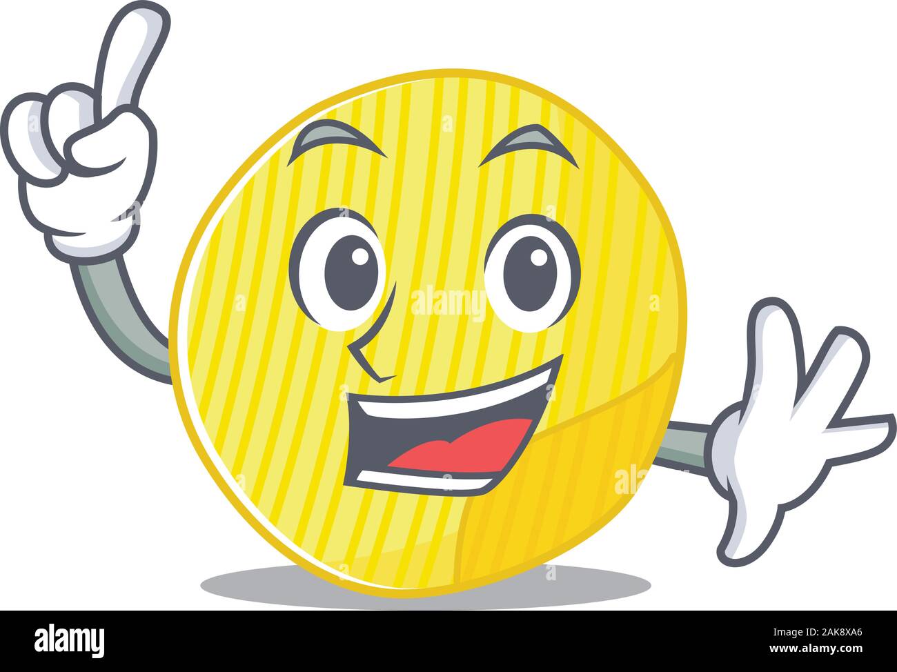 One Finger potato chips in mascot cartoon character style Stock Vector ...