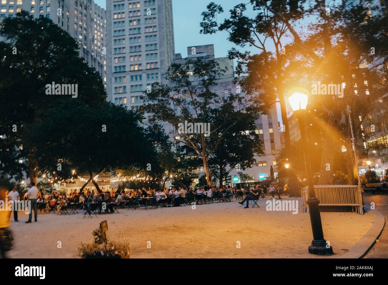 New York Park in the evening Stock Photo - Alamy