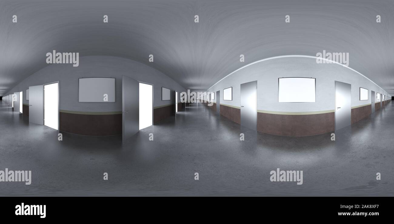 spherical panorama of the interior, 3D illustration Stock Photo - Alamy