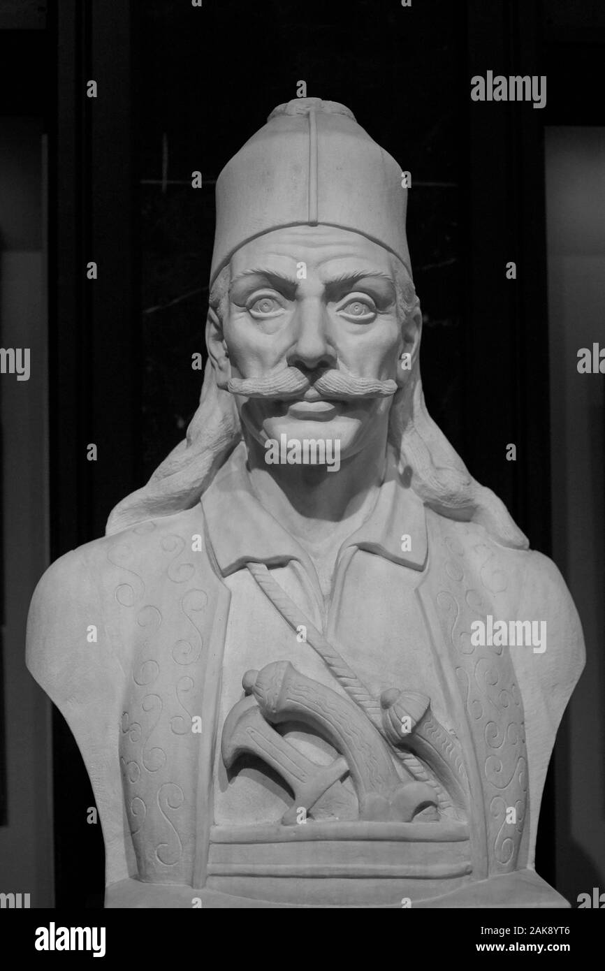Statue of Karaiskakis, Greek military commander and a leader of the ...