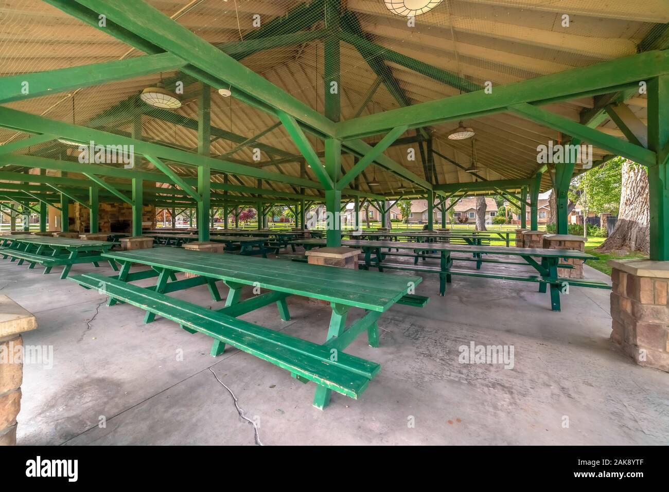Pavilion picnic tables on hi-res stock photography and images - Alamy
