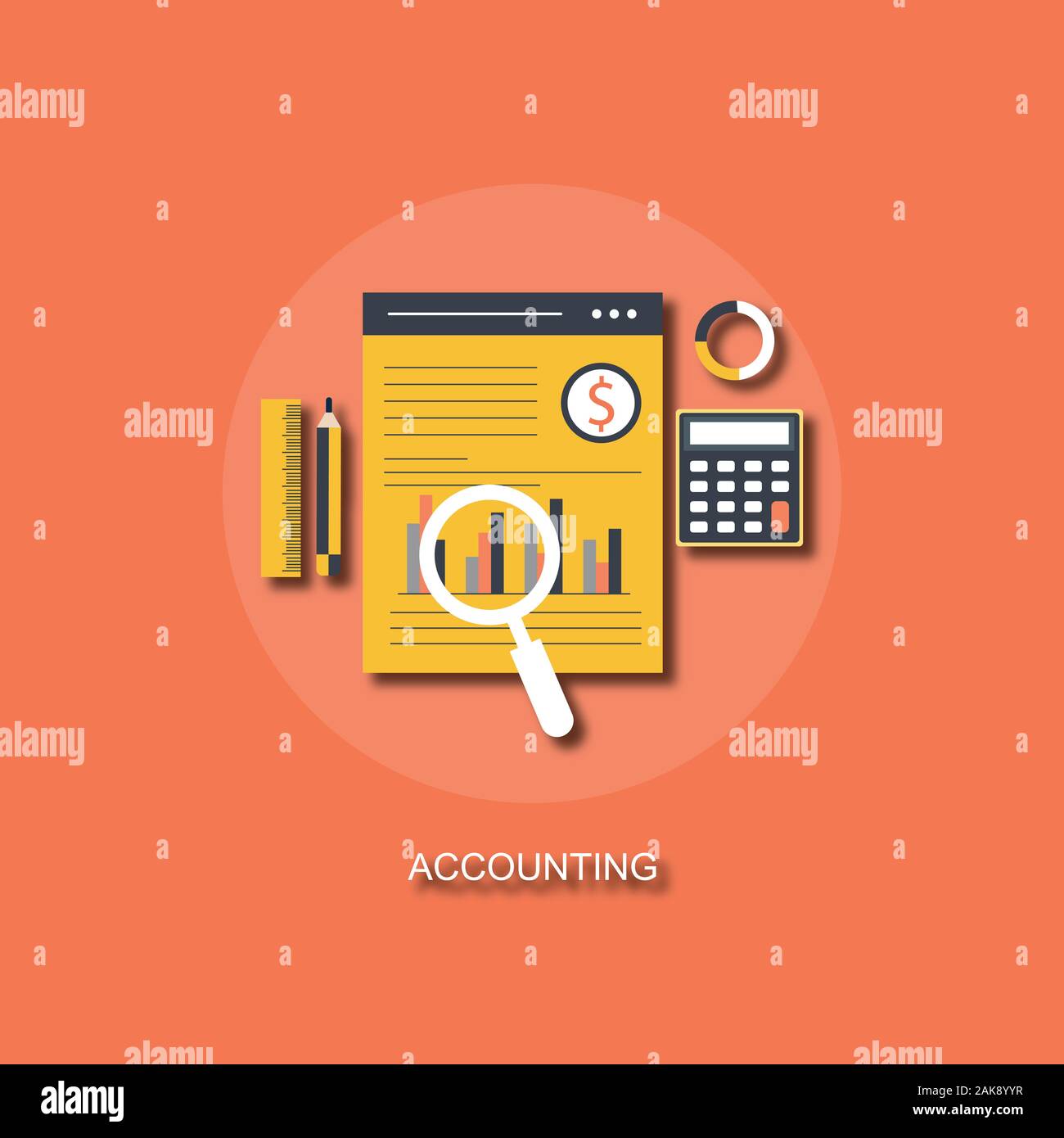 Auditing concepts. Auditor at table during examination of financial ...