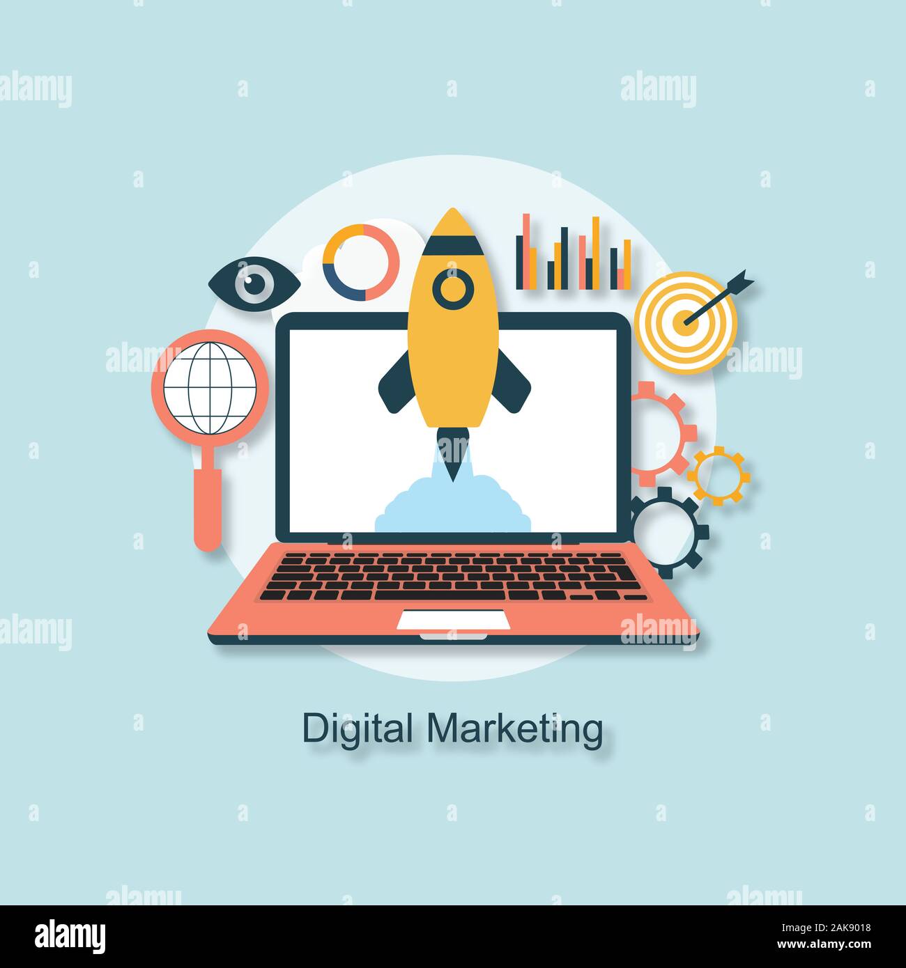 Digital marketing stock illustration Stock Photo - Alamy