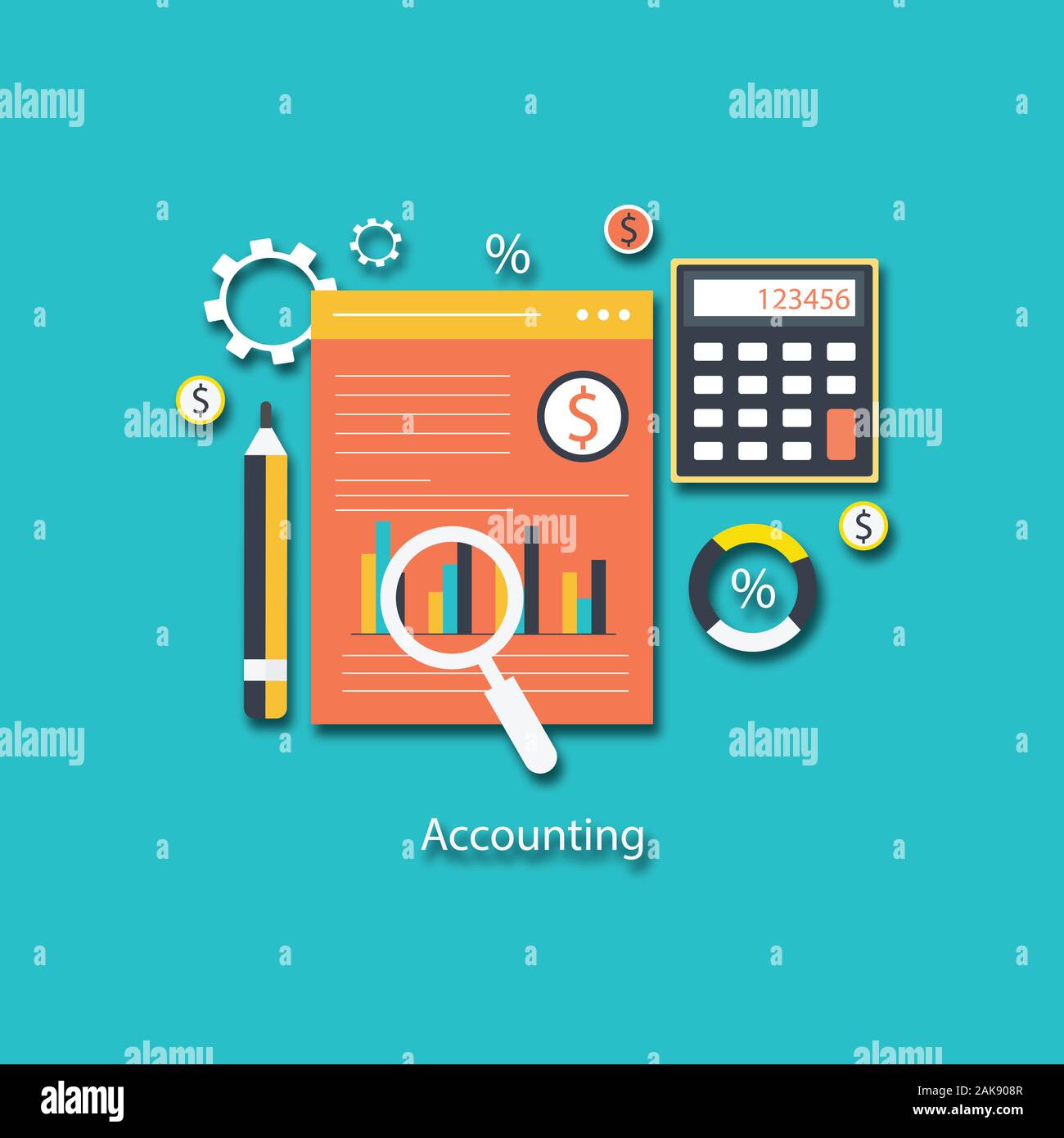 Auditing concepts. Auditor at table during examination of financial ...