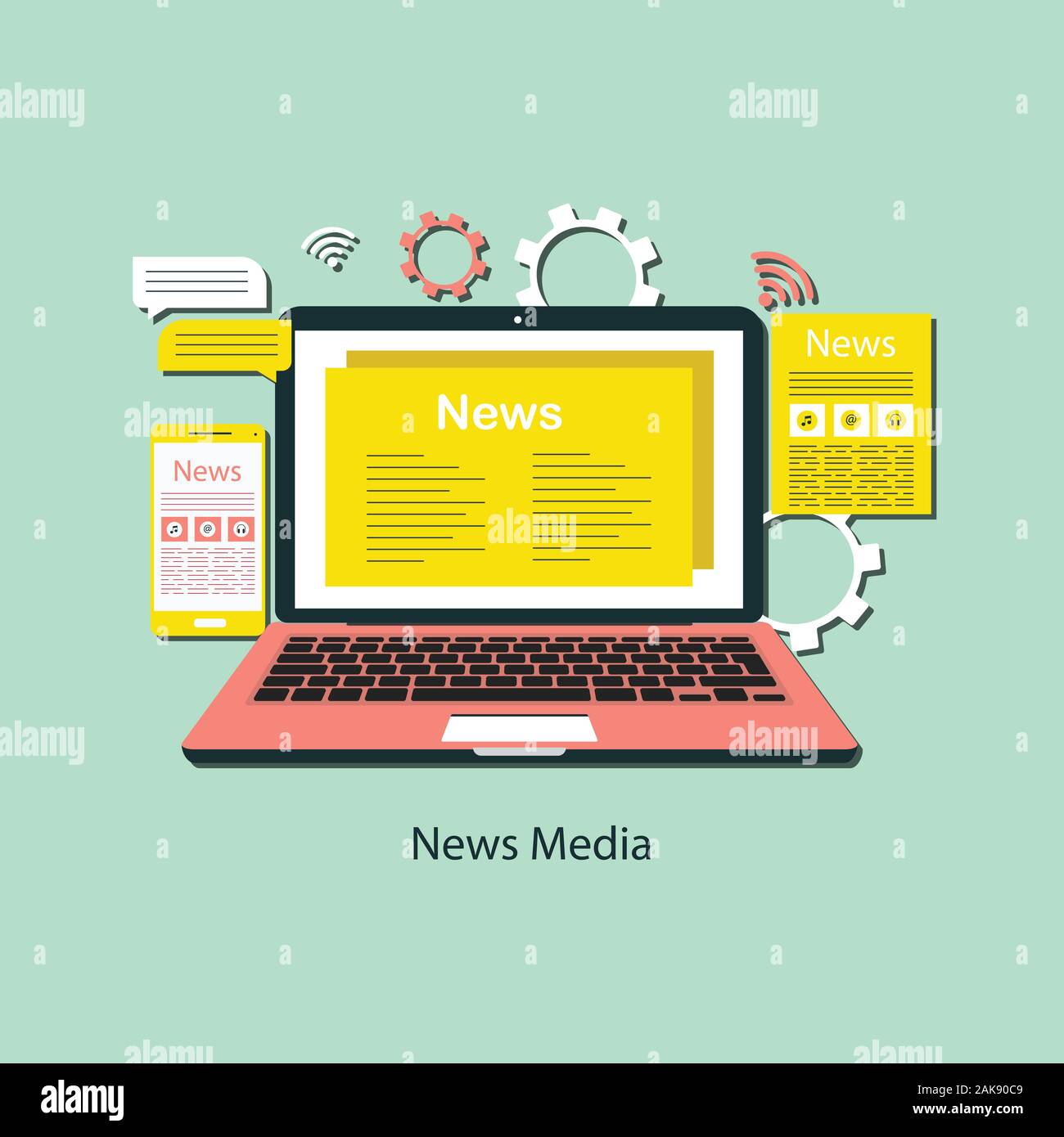Analog media vector, magazine analog media vector stock illustration ...