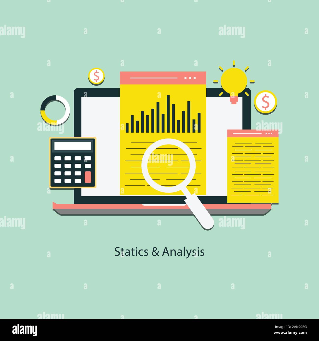 Statistics and data analysis stock illustration Stock Photo - Alamy