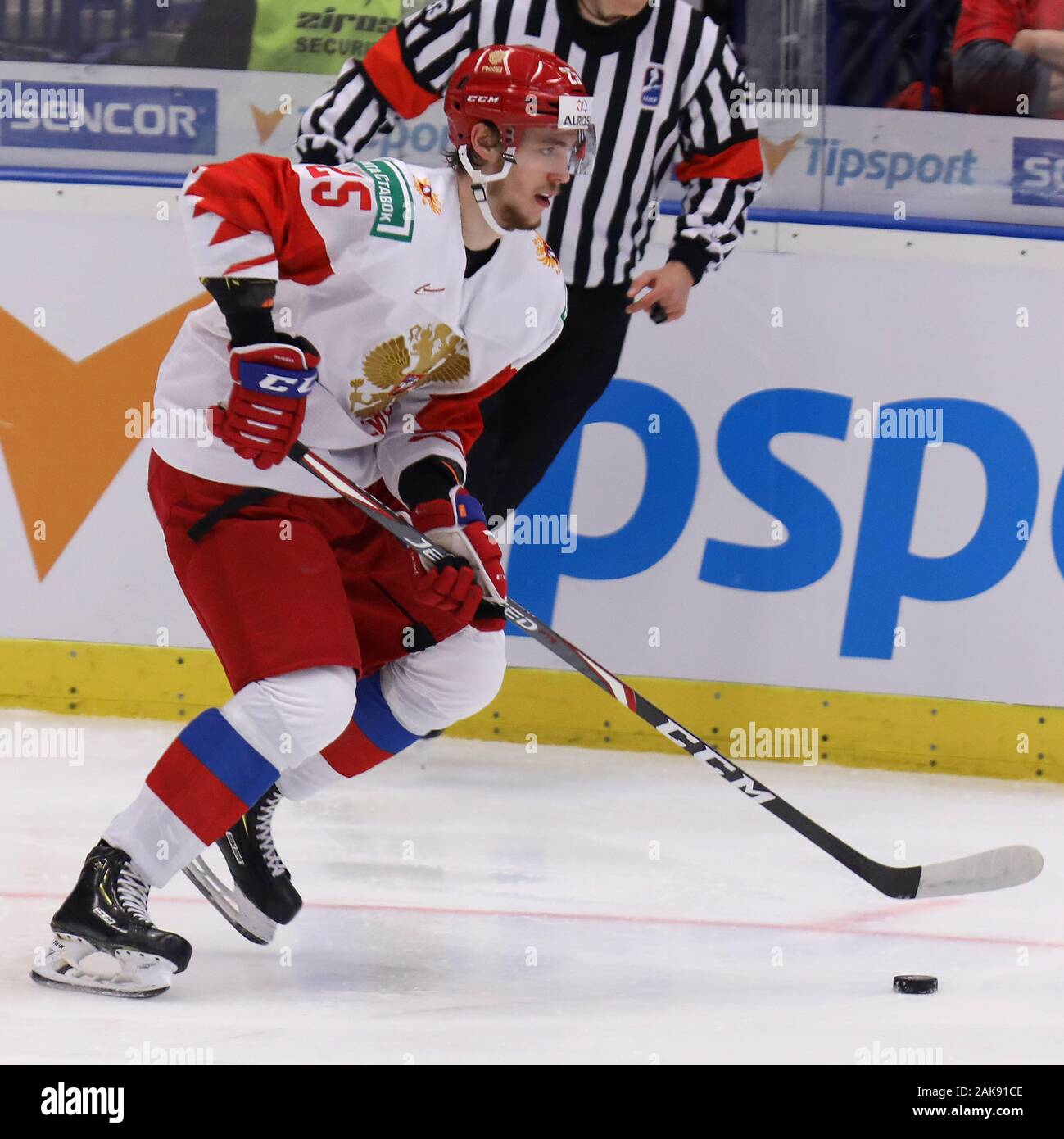 Daniil Misyul (RUS) in action during the 2020 IIHF World Junior Ice Hockey Championships final ...