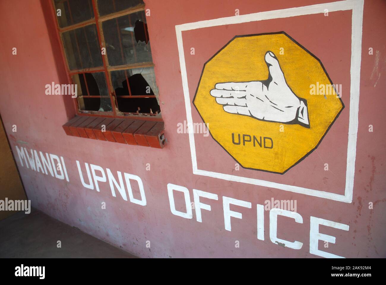 United Party for National Development sign, Mwandi, Zambia, Africa ...