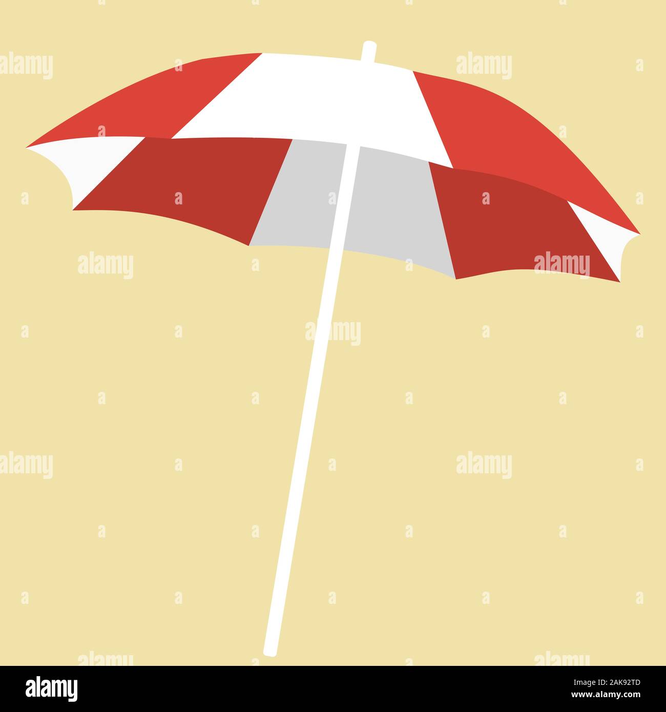 Red and white beach umbrella for relaxing Stock Vector Image & Art - Alamy