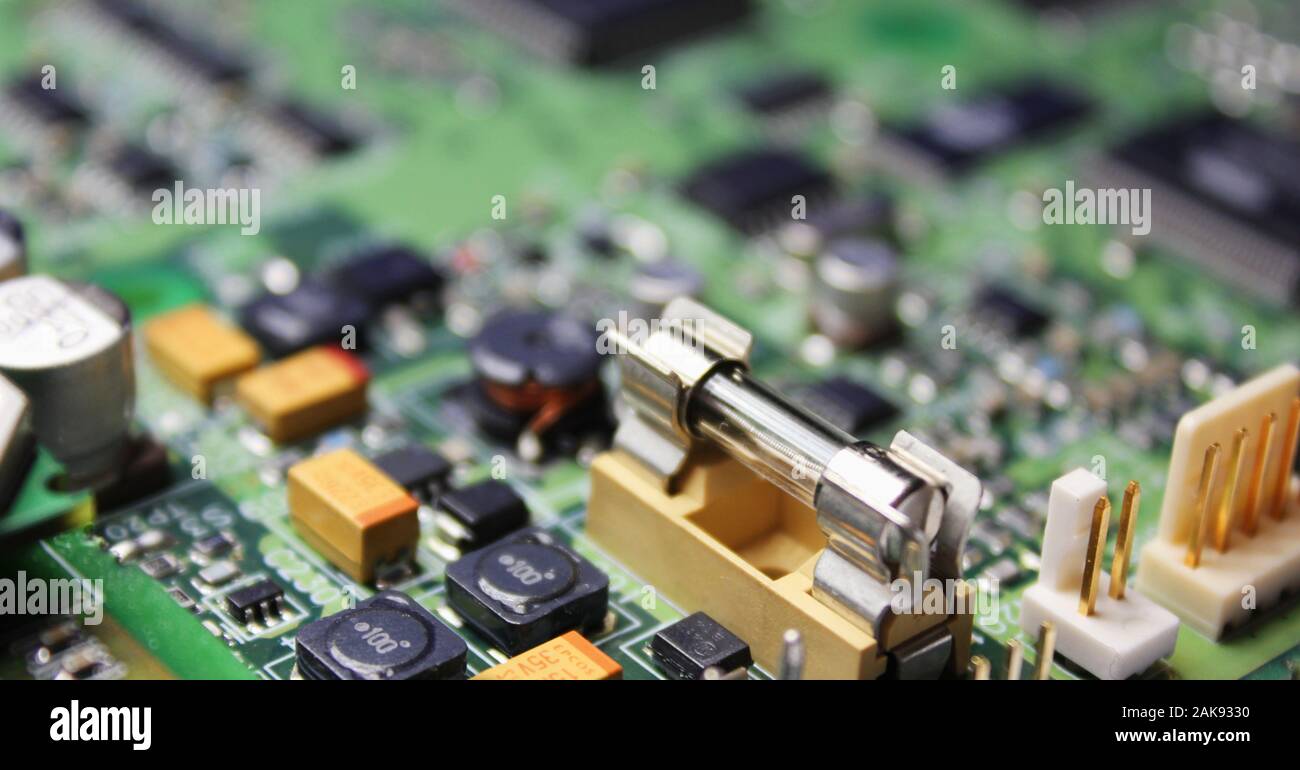 Closeup of electronic circuit board or PCB printed circuit board Stock ...