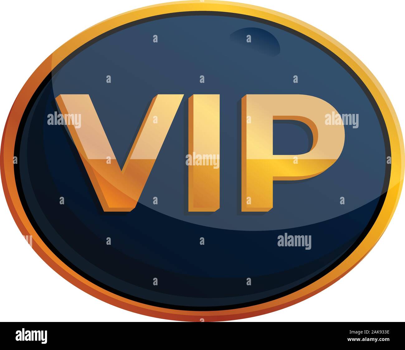 Oval inscription VIP icon. Cartoon of oval inscription VIP vector icon ...
