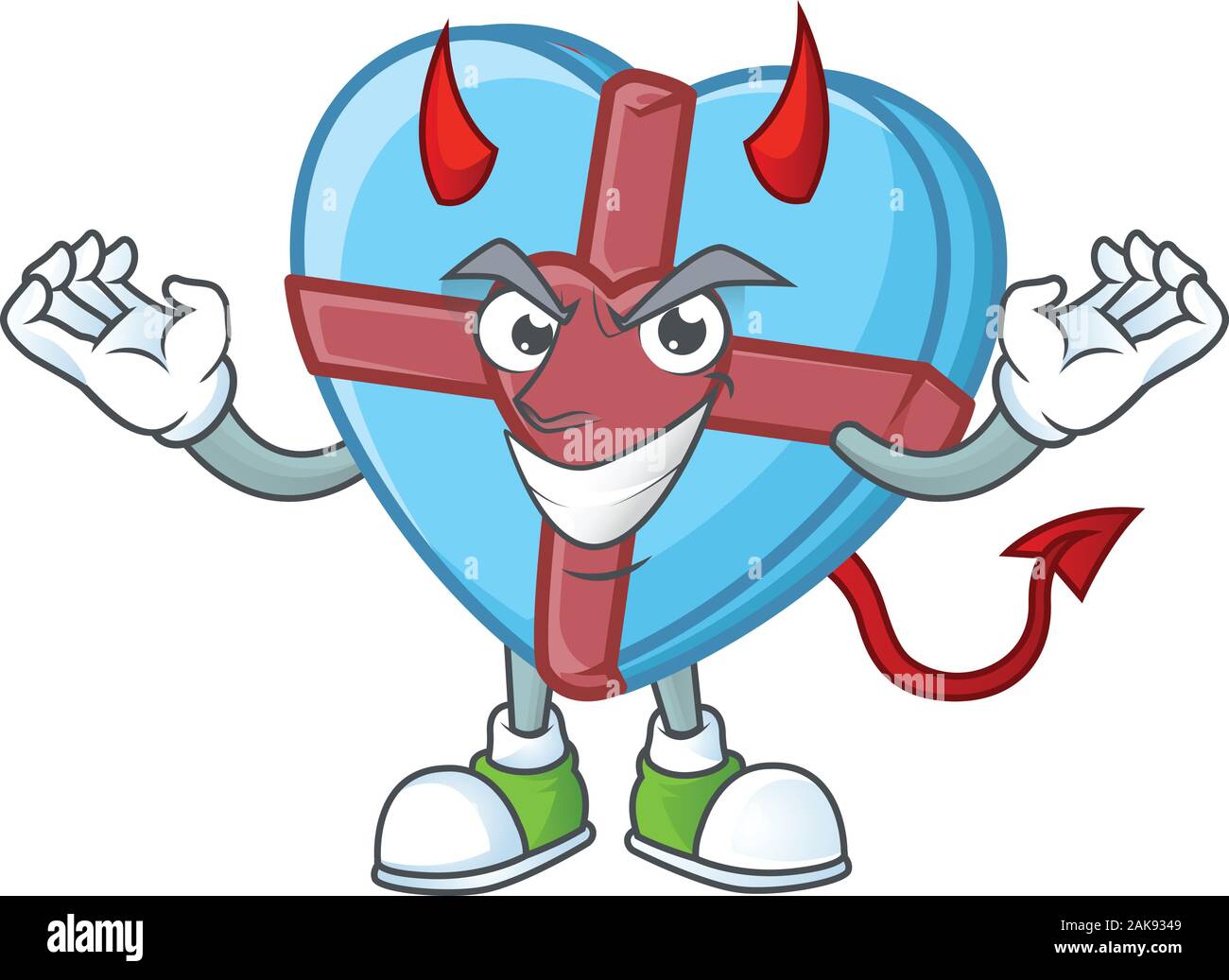 Devil love gift blue Cartoon character design Stock Vector Image & Art ...