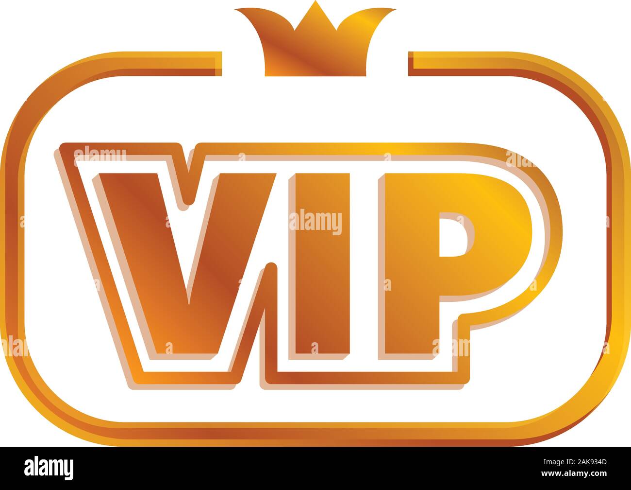 VIP inscription with a crown icon. Cartoon of VIP inscription with a ...