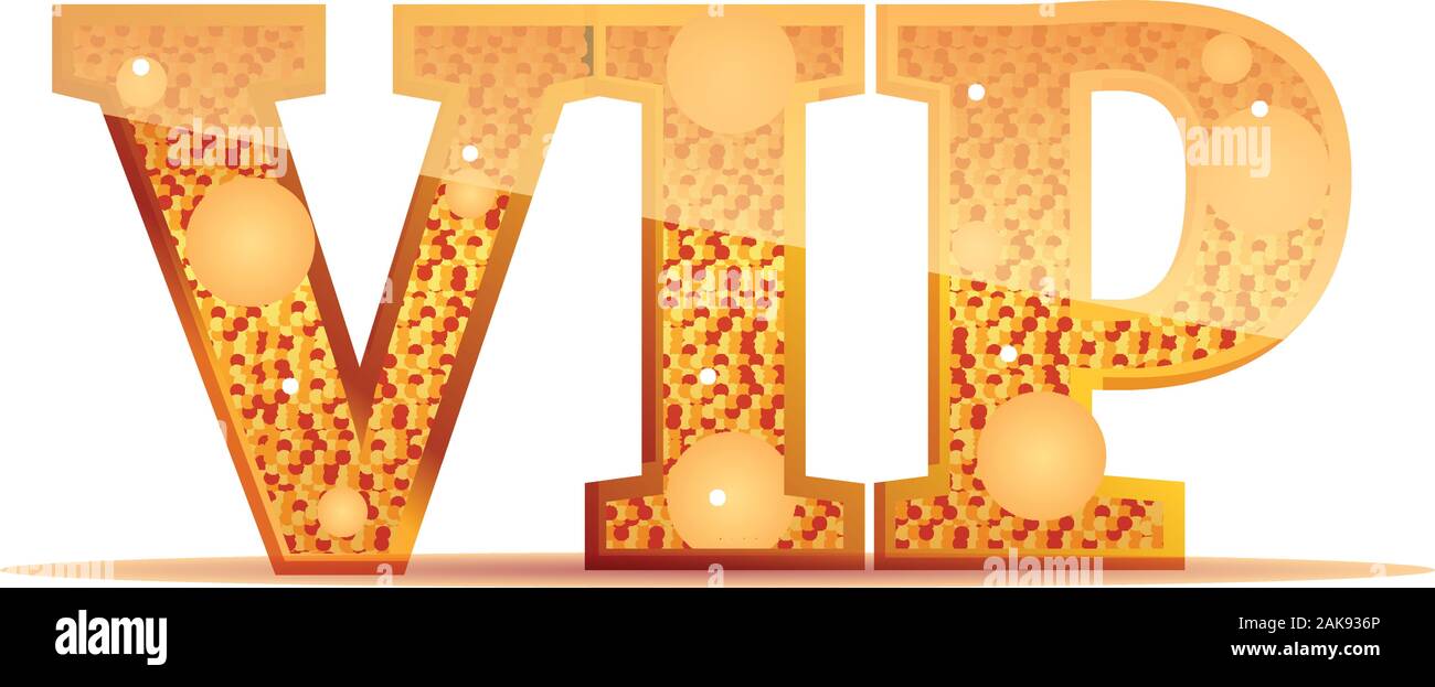 VIP inscription with bubbles icon. Cartoon of VIP inscription with ...