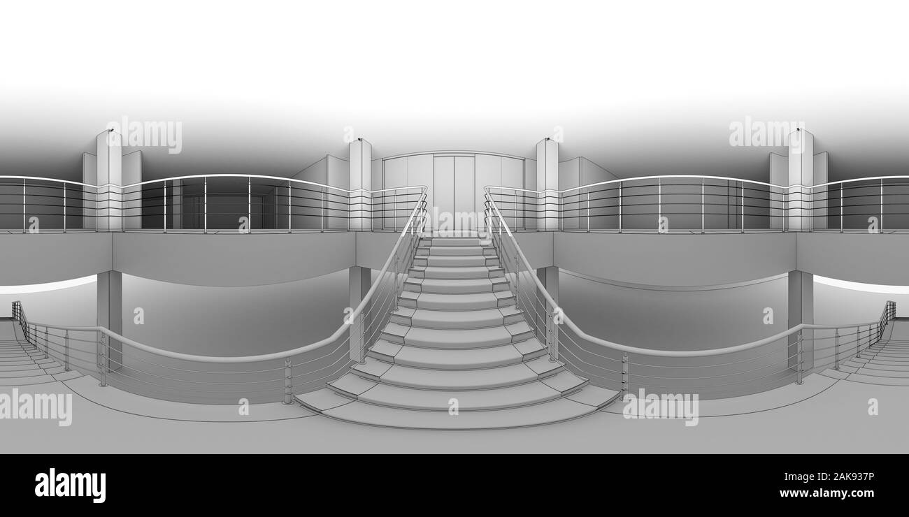 spherical panorama of the interior, 3D illustration Stock Photo - Alamy
