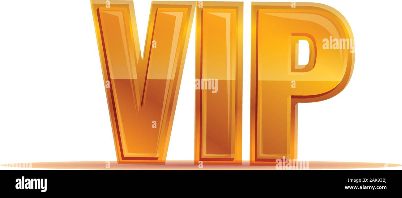 VIP inscription on white icon. Cartoon of VIP inscription on white ...