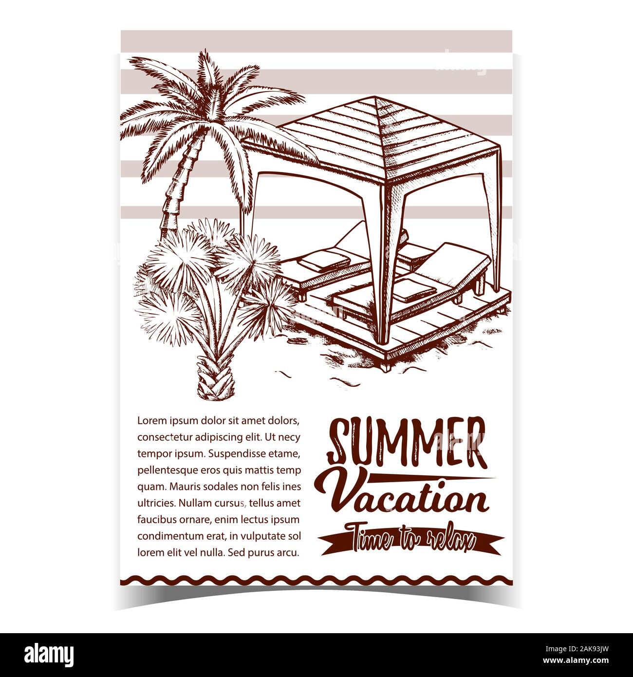 Summer Vacation Relax Advertising Banner Vector Stock Vector Image ...