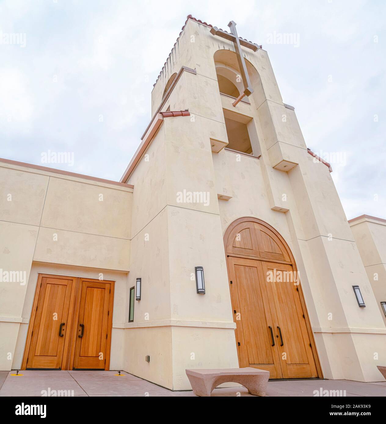Front entrance and facade of a small church Stock Photo - Alamy