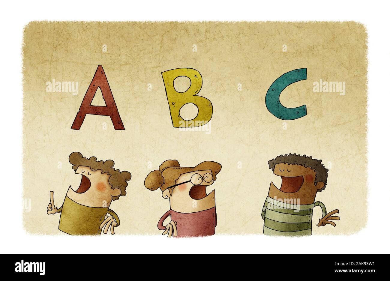 Education cartoon alphabet letters kids hi-res stock photography and ...
