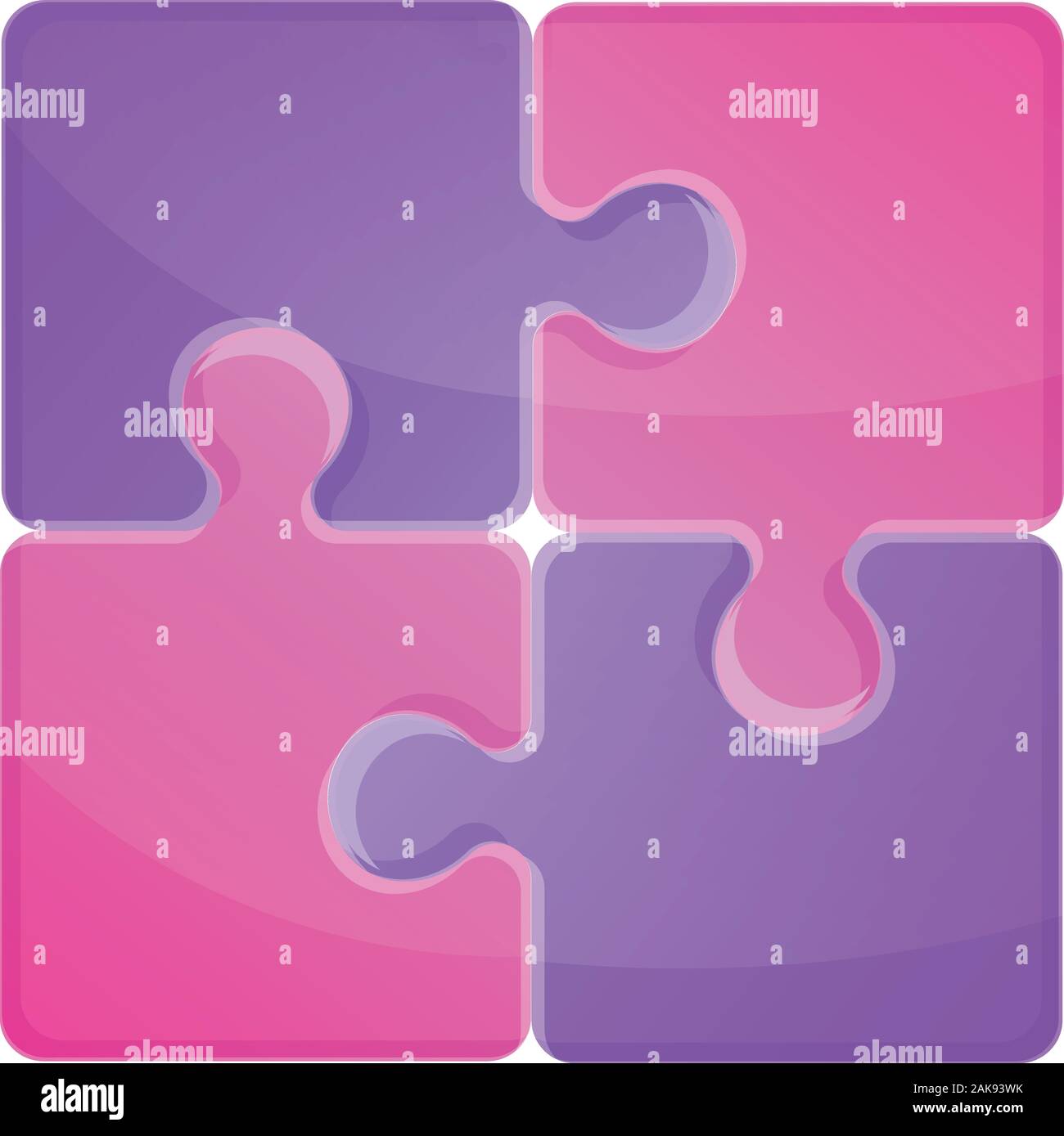 Purple puzzle icon. Cartoon of purple puzzle vector icon for web design ...