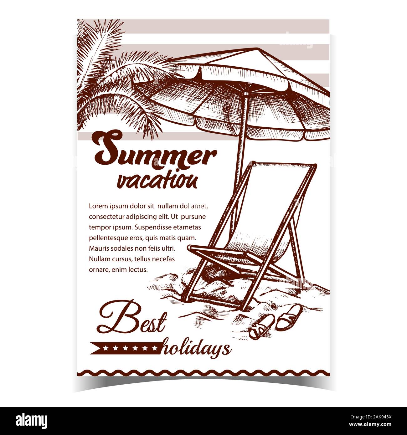 Summer Vacation Beach Advertise Banner Vector Stock Vector Image & Art ...