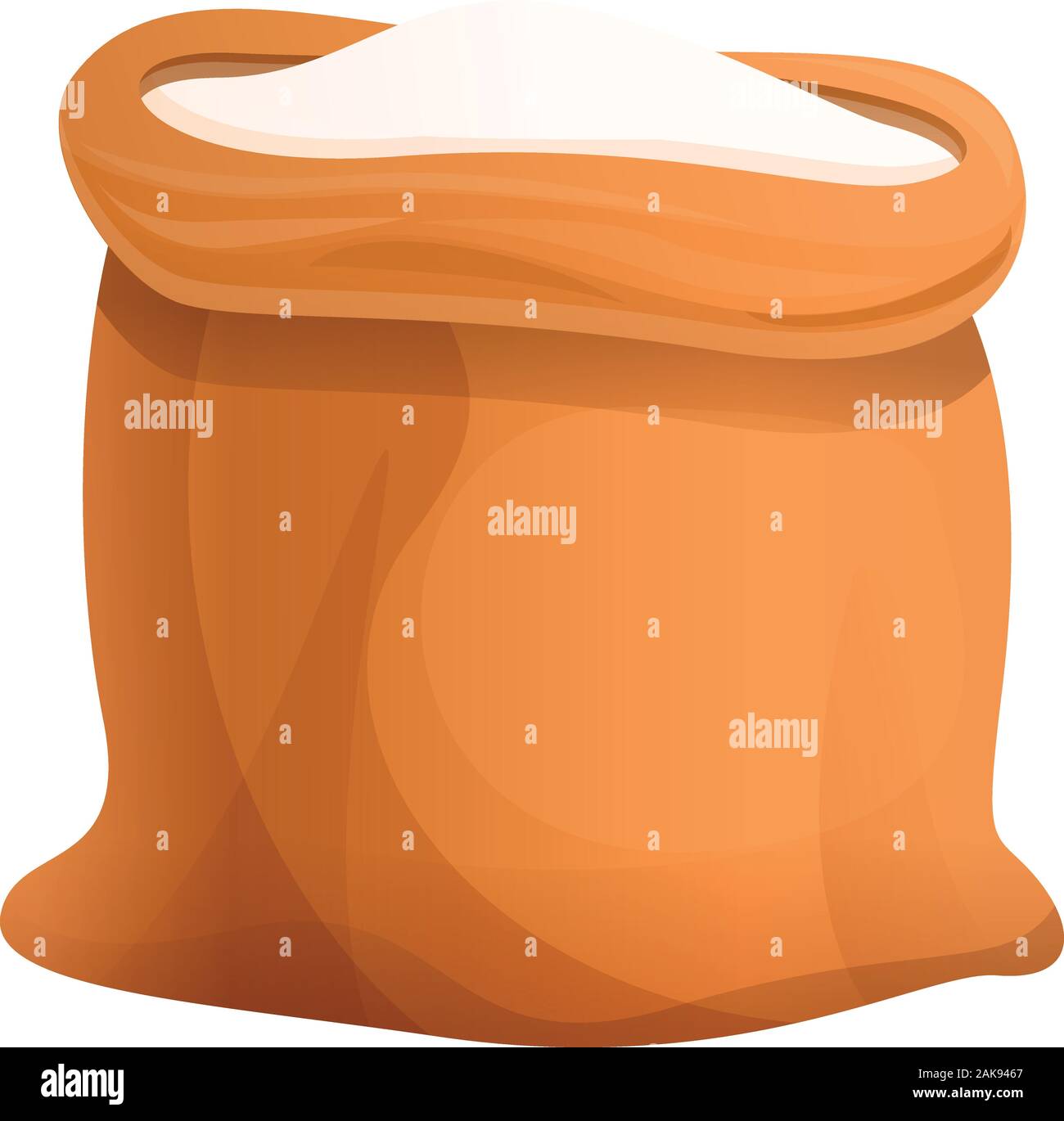 Open flour sack icon. Cartoon of open flour sack vector icon for web ...