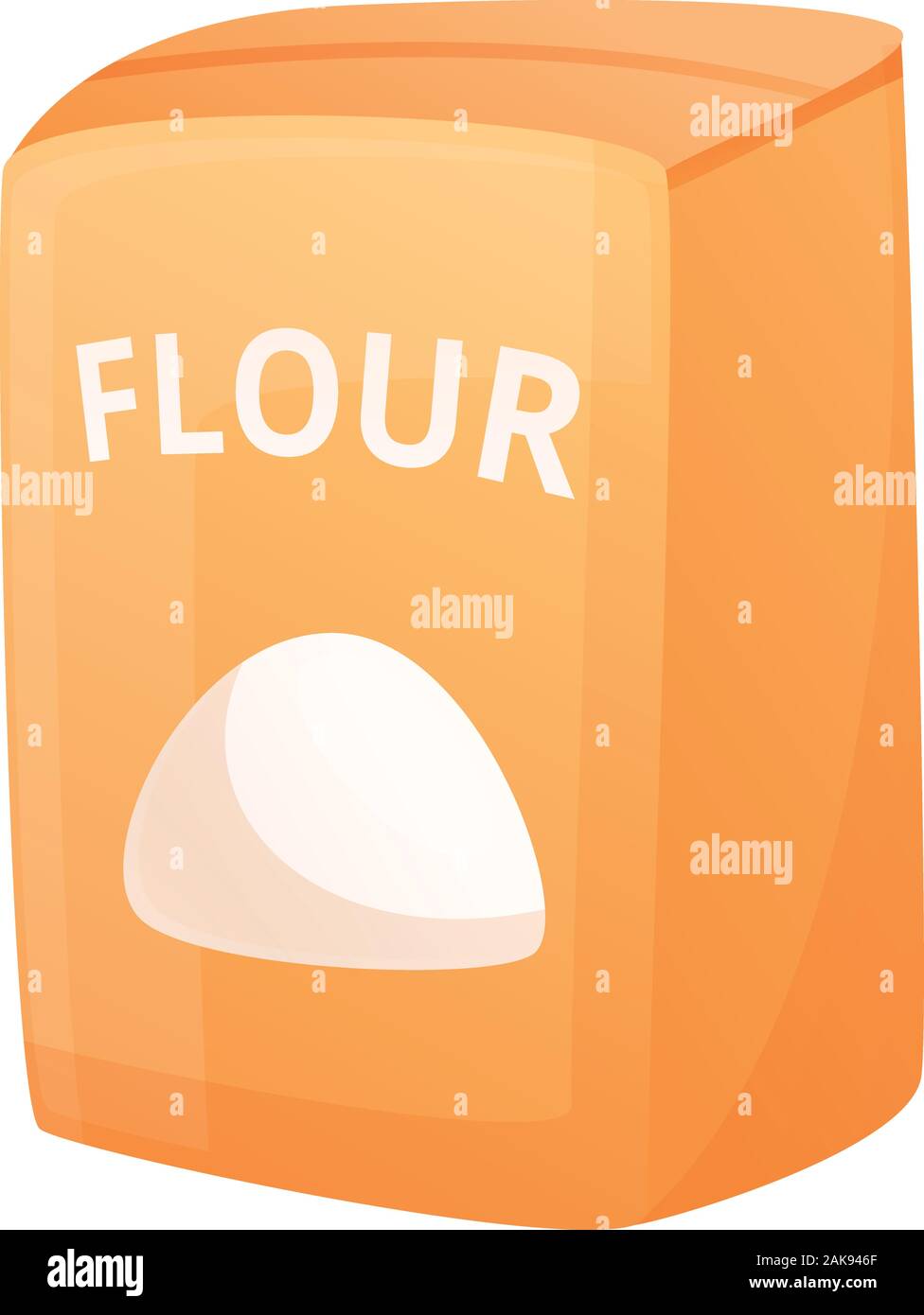 Flour paper package icon. Cartoon of flour paper package vector icon ...