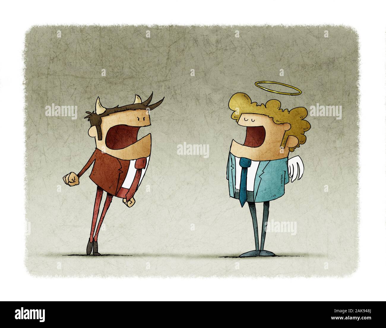 Cartoon Drawing Illustration Angry Arguing High Resolution Stock ...