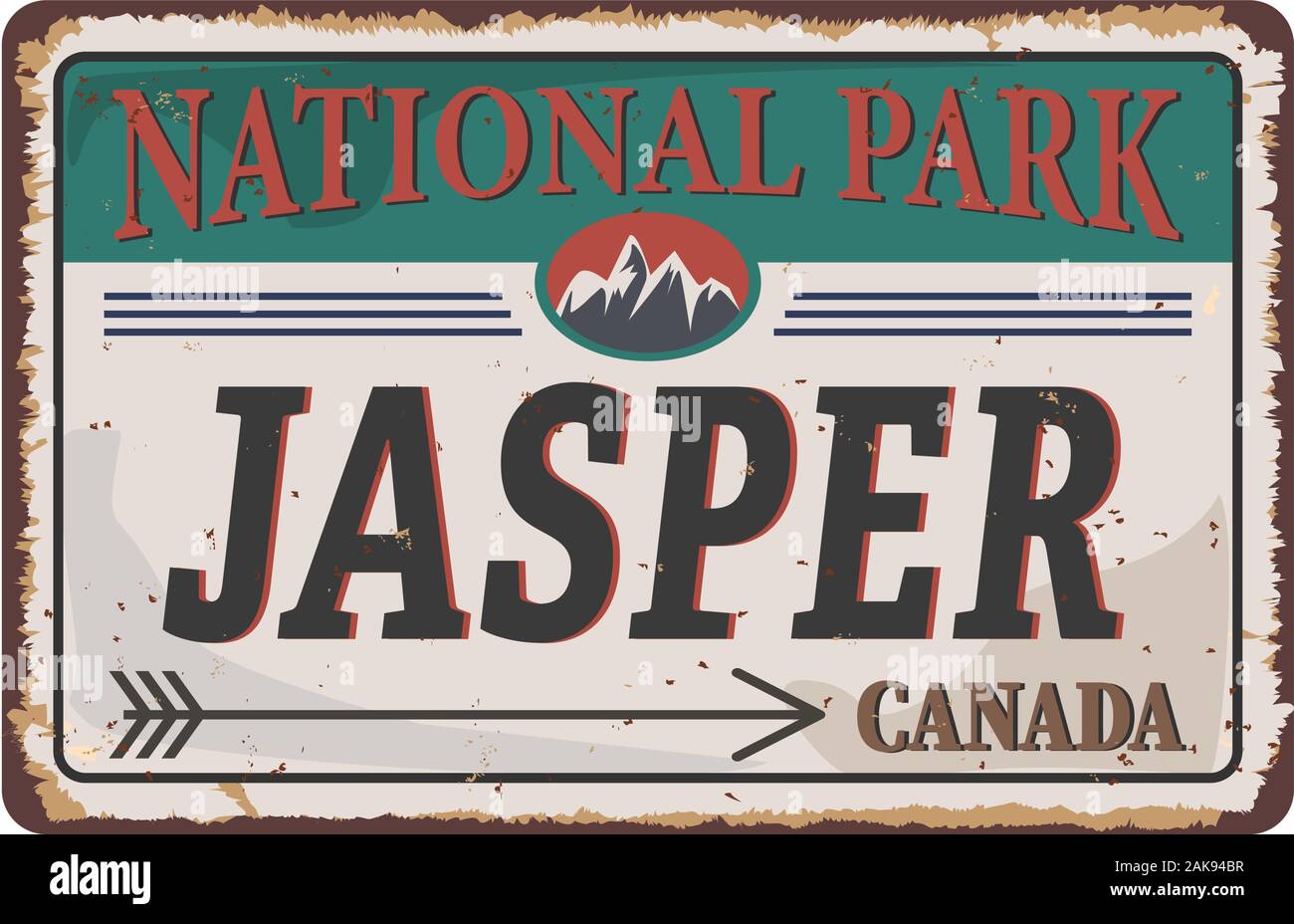 Jasper National Park Canadian mountains icon. Simple illustration of ...