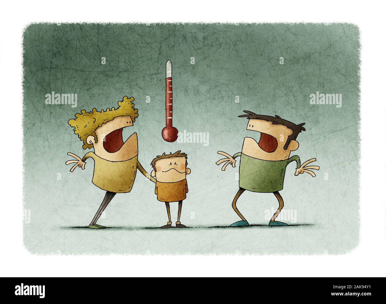 Worried Parents Cartoon