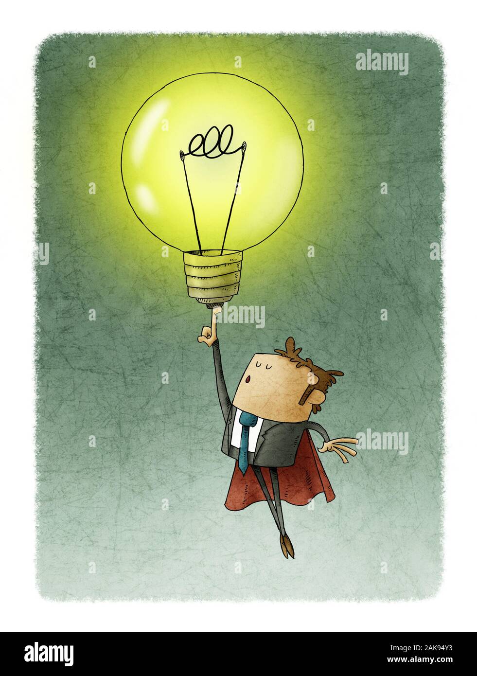 Cartoon illustration super idea hero hi-res stock photography and ...