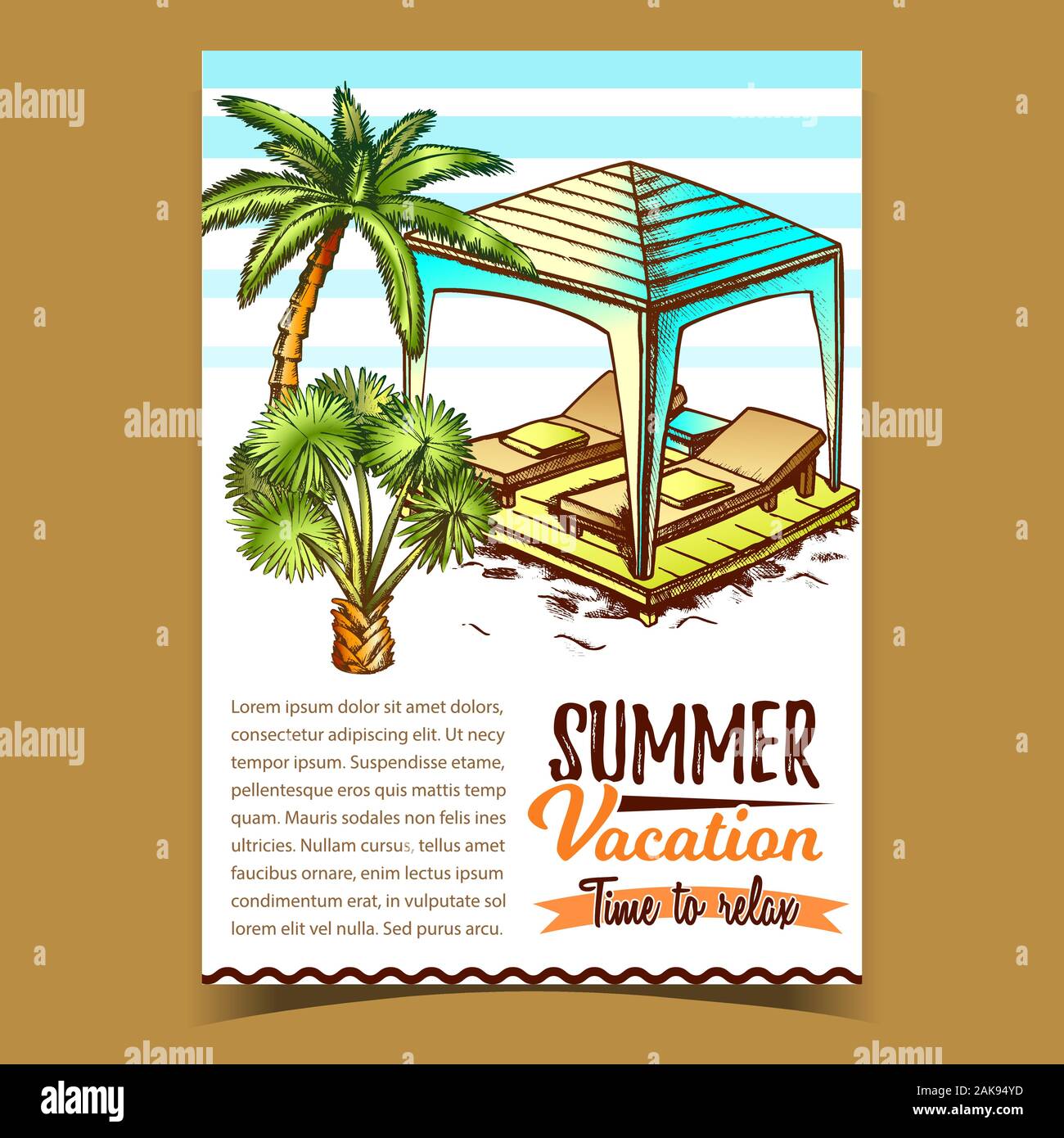 Summer Vacation Relax Advertising Banner Vector Stock Vector Image ...