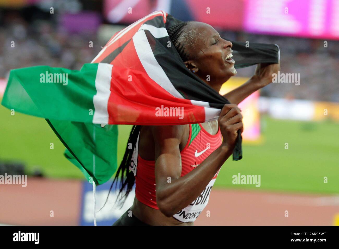 Hellen Obiri (Kenya) during the Final 5000m women of the IAAF World ...